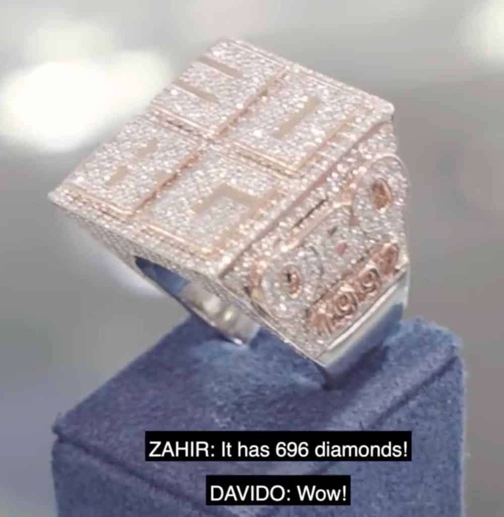 Davido’s 30BG ring has 696 diamonds and costs N54M