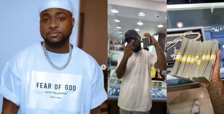 Davido deposits over ₦35 million to get 30BG jewelries (Video)