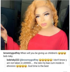 Crossdresser Bobrisky speaks on giving birth to a child