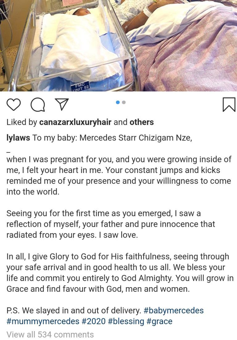 Actress Lydia Lawrence-Nze pens down emotional note as she welcomes baby
