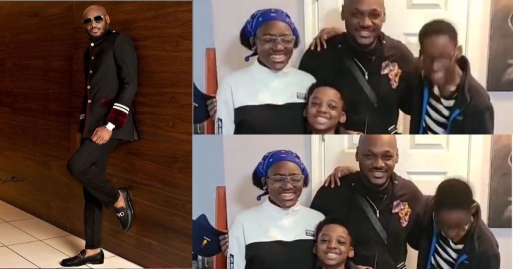 Singer, Tuface Idibia reunites with baby mama, Pero and children (Video)