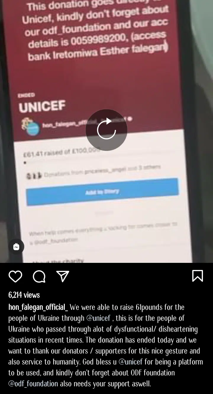 "Is this playing?" - Reactions as UNICEF tags Opeyemi's donation to ...