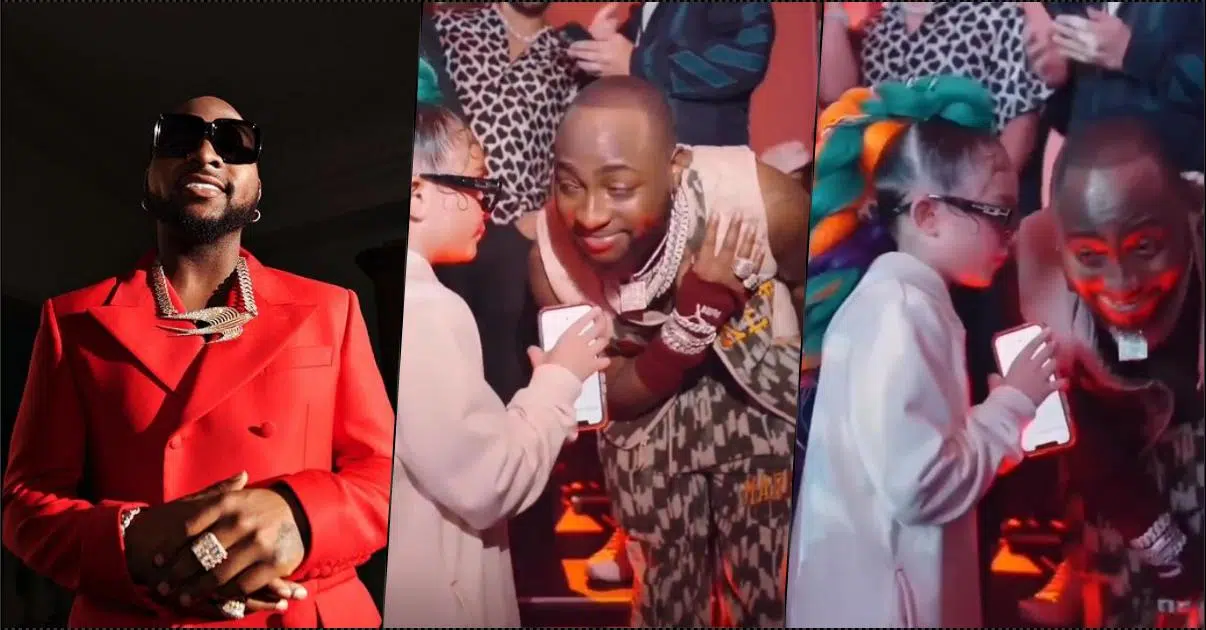 Adorable moment Davido grants young girl interview (Video)