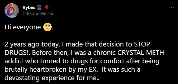 Young man shares transformation after two years of quitting his addiction