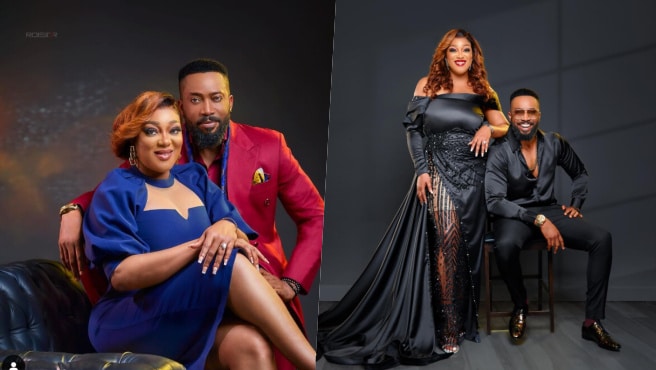 Peggy Ovire gushes over her husband, Frederick Leonard as they hold ... Peggy Ovire gushes over her husband, Frederick Leonard as they hold ...