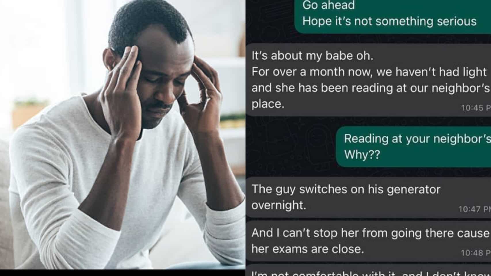 Man expresses concern over girlfriend who goes to neighbor's place to ...