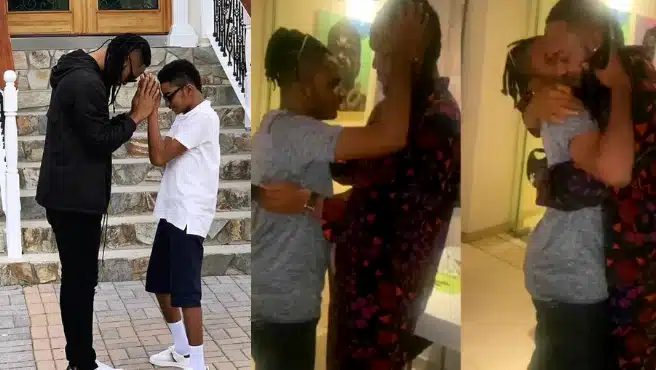 He's all grown - Fans reacts to heartwarming video of Flavour and ...