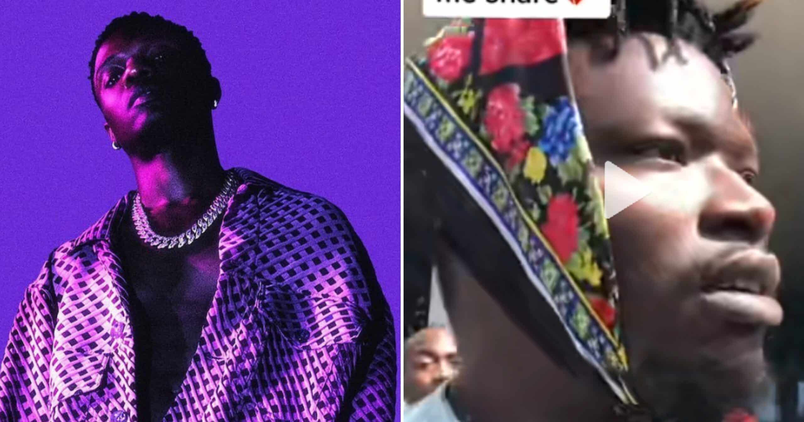 "Big Wiz no show love o" - Man shares video of Wizkid's reaction