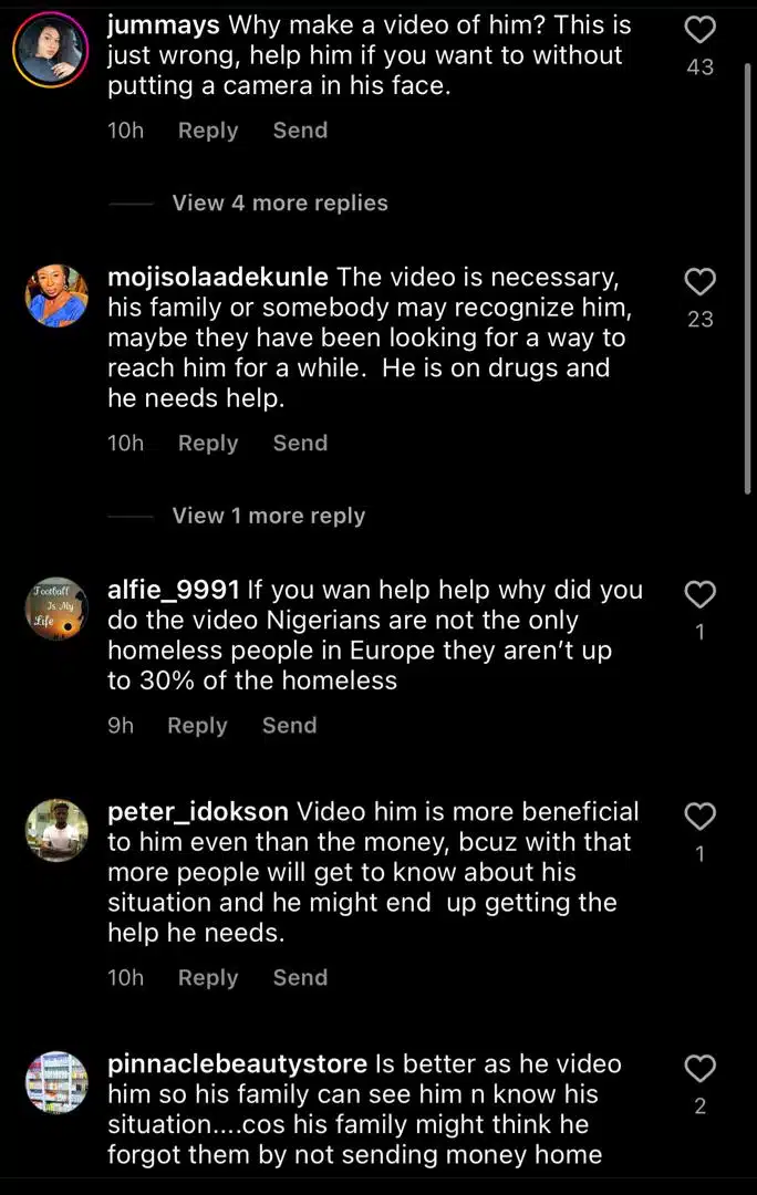 "This is very sad" — Reactions trail homeless Nigerian begging for food ...