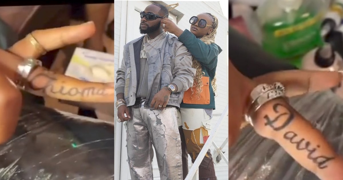 Davido and Chioma tattoo each other's name on ring finger (Video)