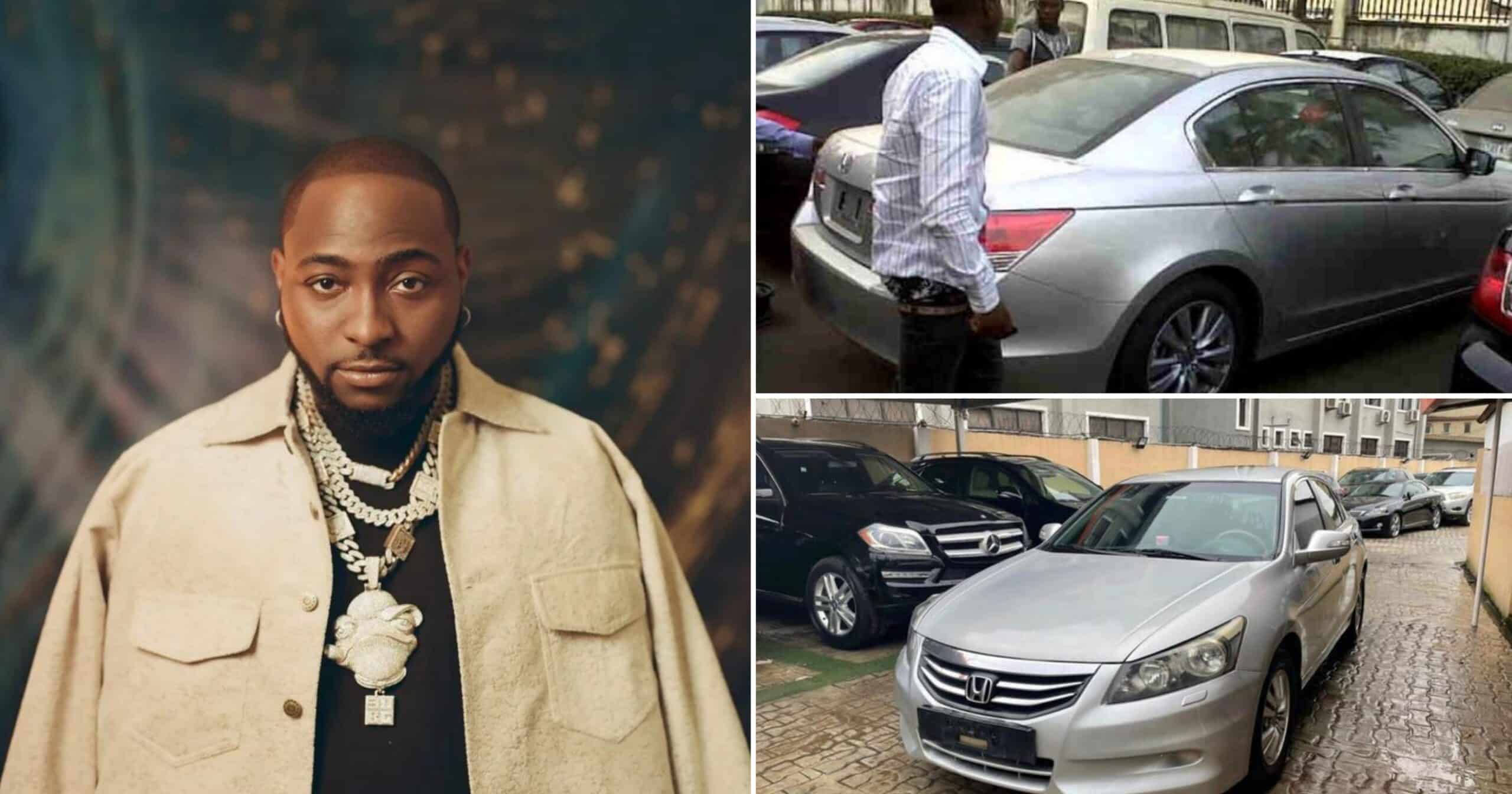 "Keep pushing" - Reactions as photos of Davido's first car surfaces ...