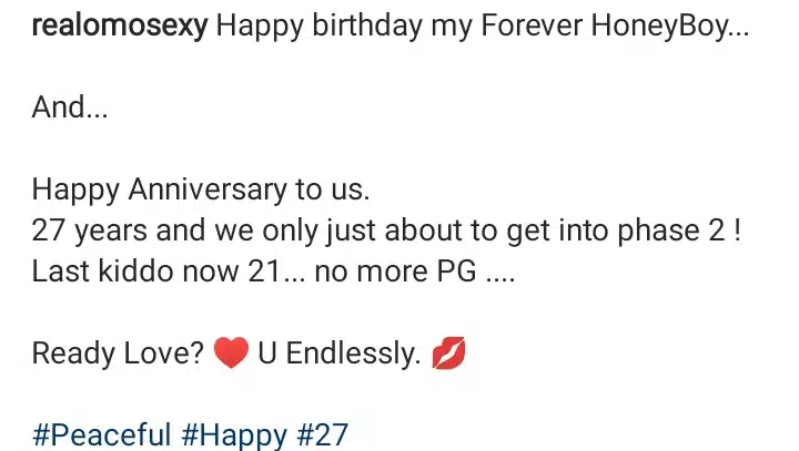 Omotola Jalade celebrates 27th marriage anniversary and husband's birthday