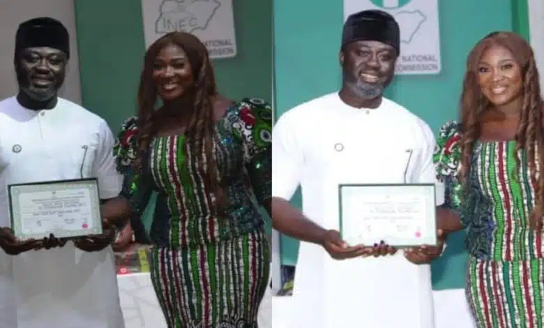Mercy Johnson's husband, Prince Okojie, dedicates his certificate of ...