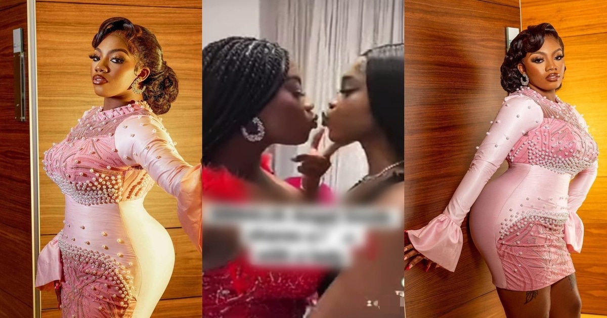 Mixed reactions as Angel Smith shares kiss with lady (Video)