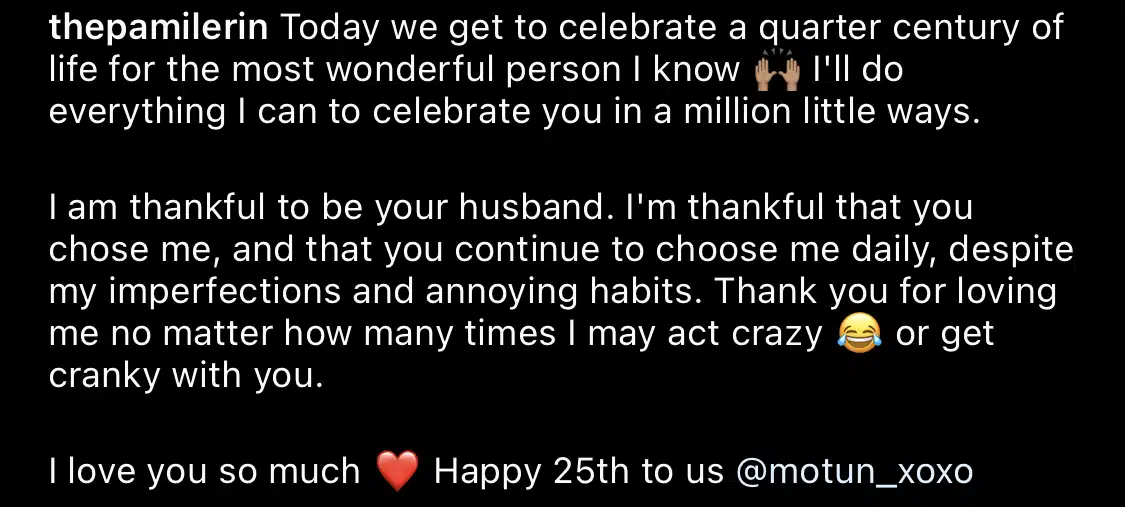 Pamilerin Celebrares Motun on her birthday