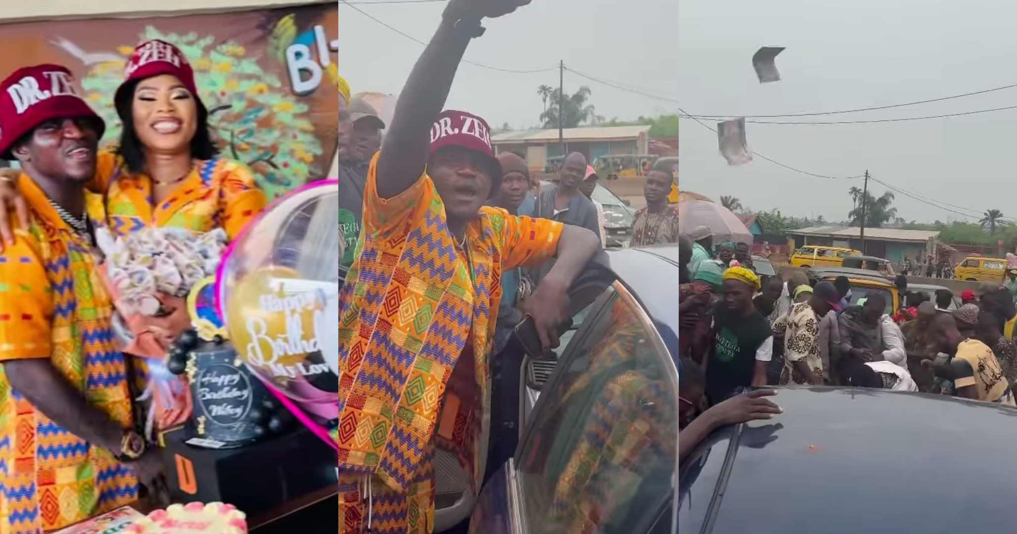 Portable shows love as he sprays money on street to celebrate wife's ...