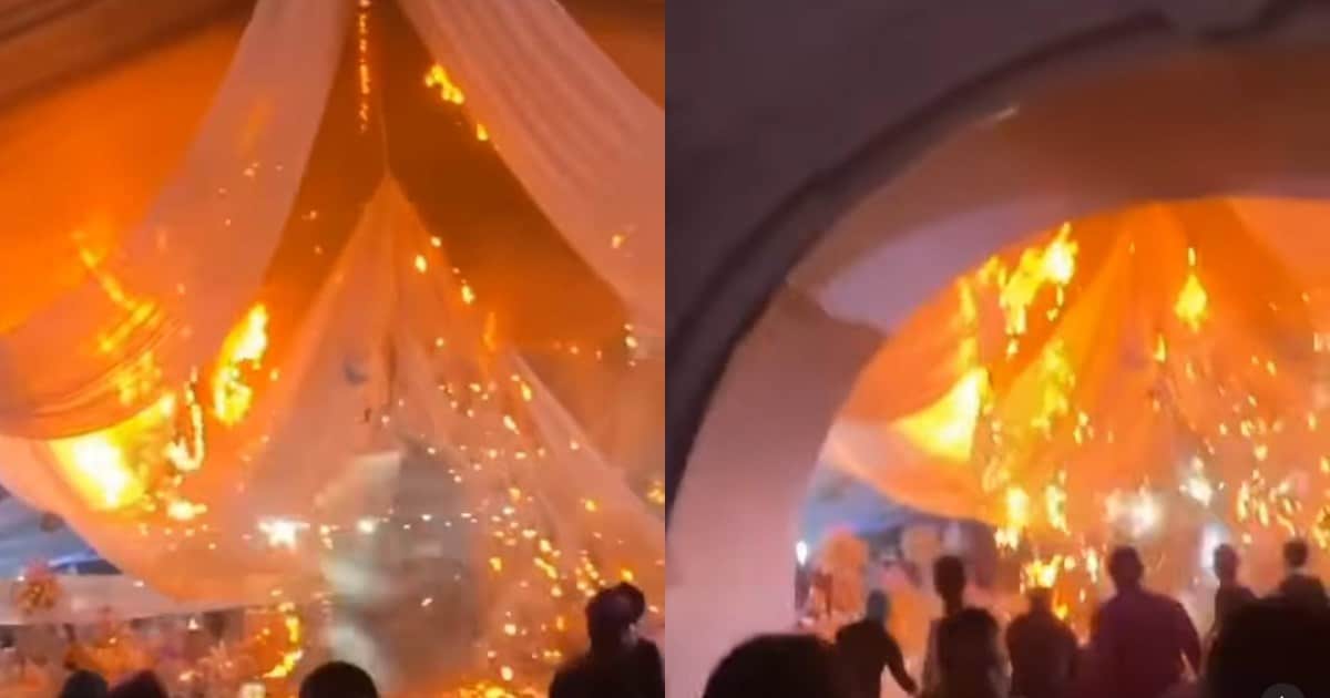 Fire breaks out during wedding reception in Lagos (Video)