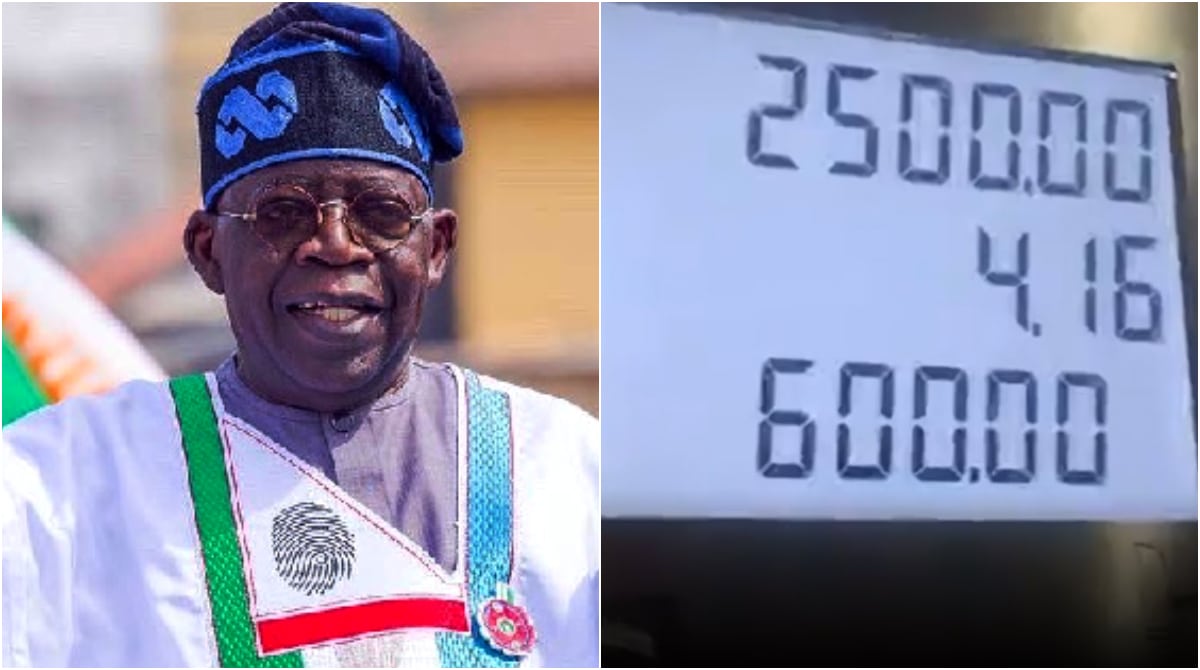 Few hours after Pres Tinubu announced fuel subsidy, filling station sells fuel N600 per liter