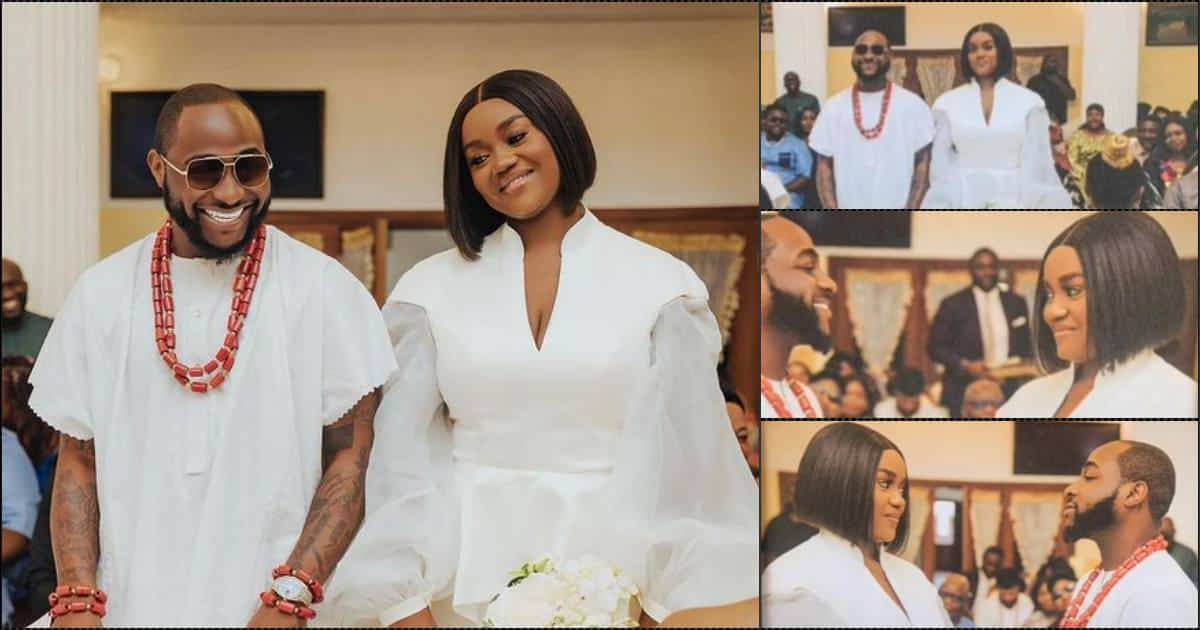 Pictures from Davido and Chioma's marriage ceremony surfaces