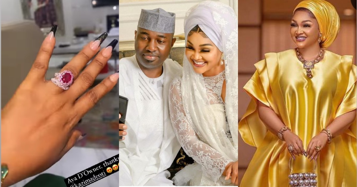 Mercy Aigbe shows off sparkling new wedding ring from husband, Kazim Adeoti