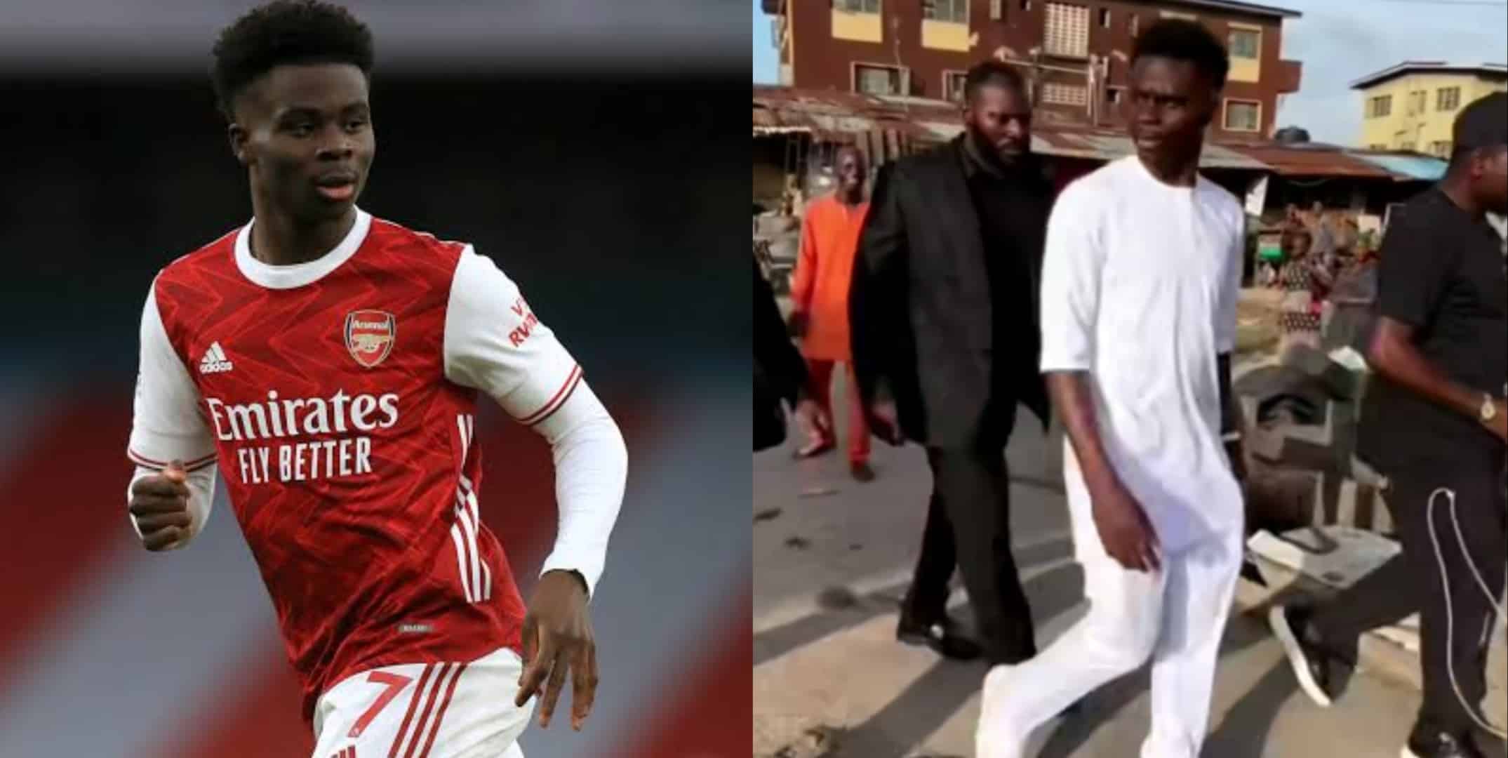Bukayo Saka shares video of himself in Somolu, Lagos
