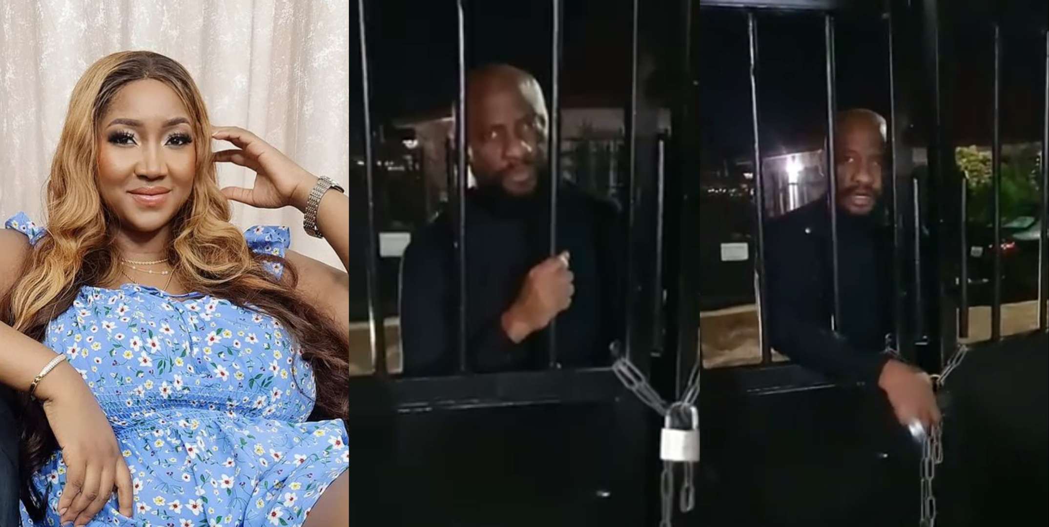 Wahala Judy Austin locks Yul Edochie outside their home