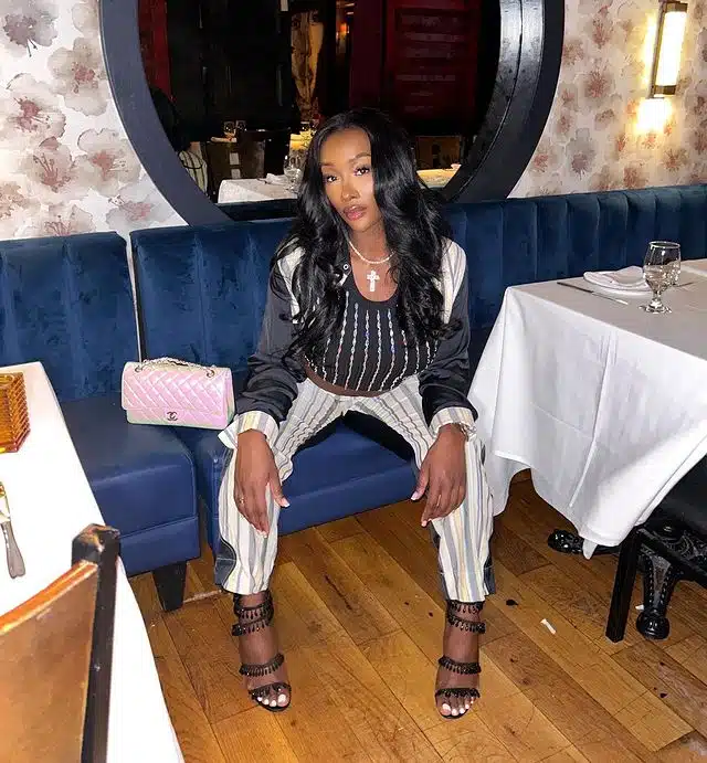 Davido's alleged French baby mama cautions Anita Brown