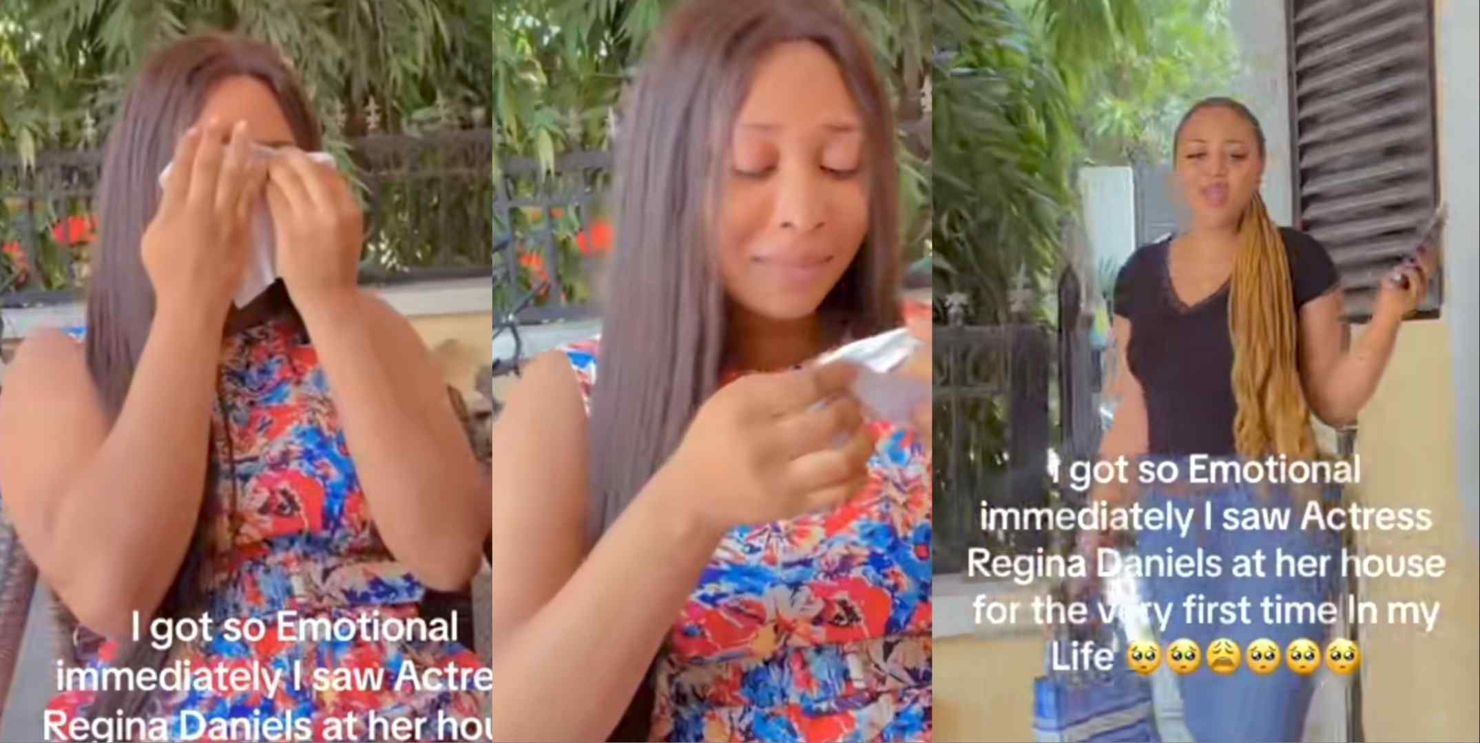 "I almost had heart attack" – Lady tears up as she sees Regina Daniels ...