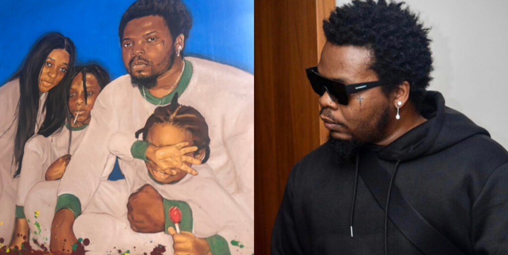 Olamide gives recognition to artist behind his beautiful family portrait