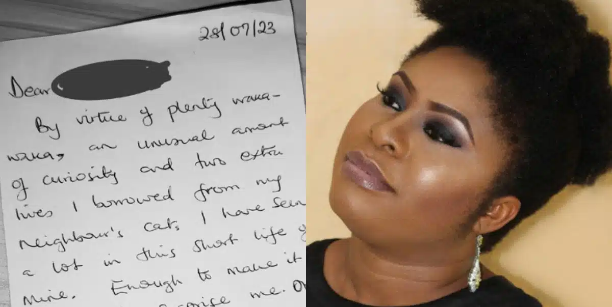 Lady shares handwritten letter from admirer, hints at saying yes