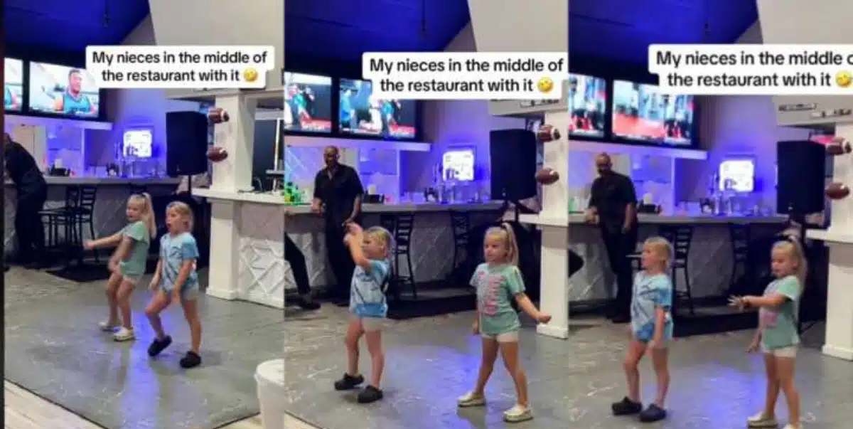 Talented little girls show off spectacular dance skills at restaurant ...