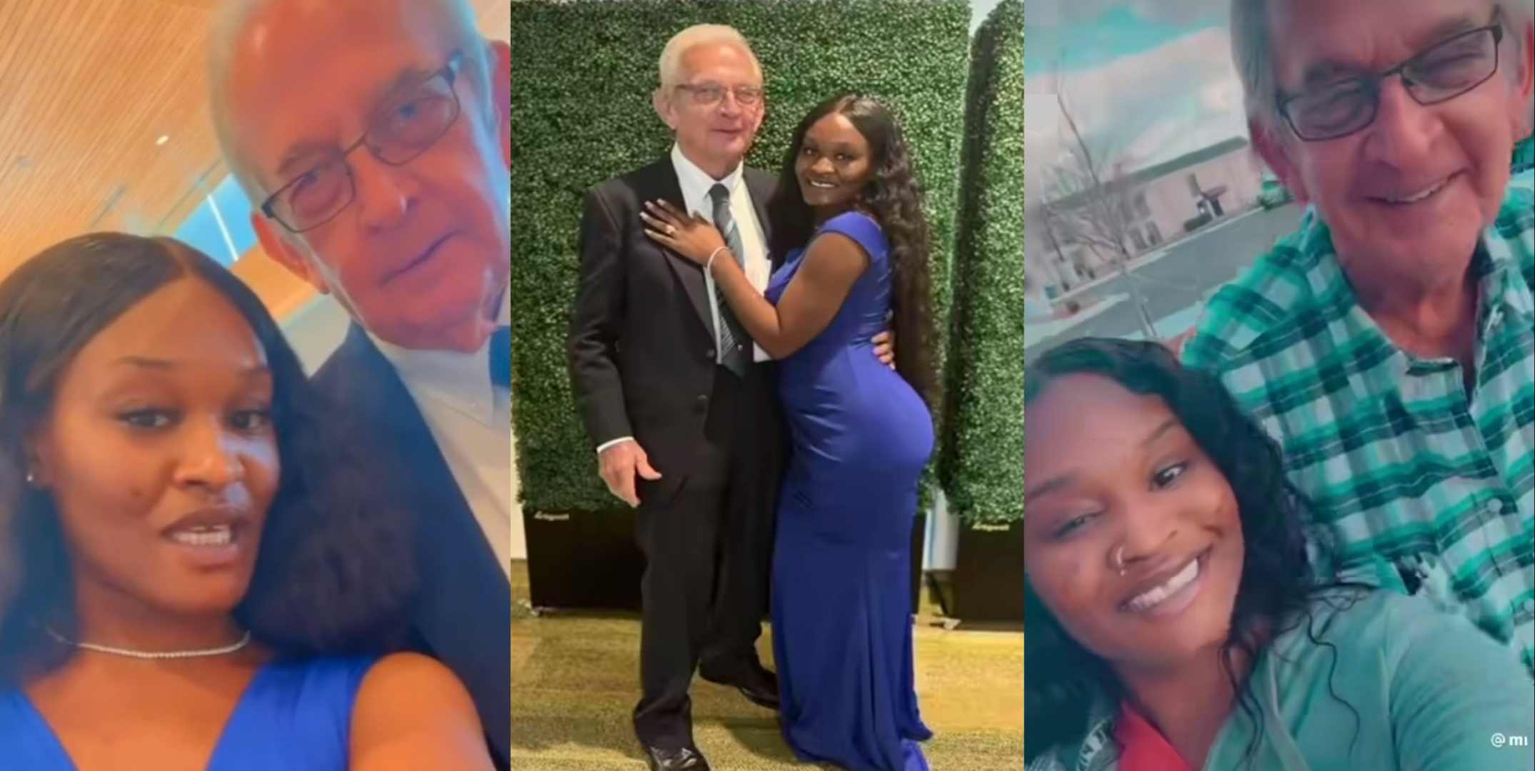 Young lady peppers singles as she shows off her 82-year-old Caucasian ...