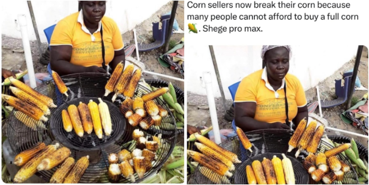 Corn Seller causes a stir by dividing and selling roasted corn in bits ...