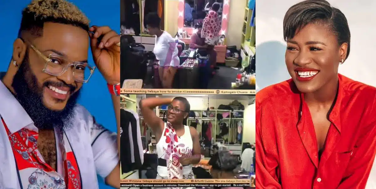 BBNaija Whitemoney grabs butt of fellow housemate, Alex