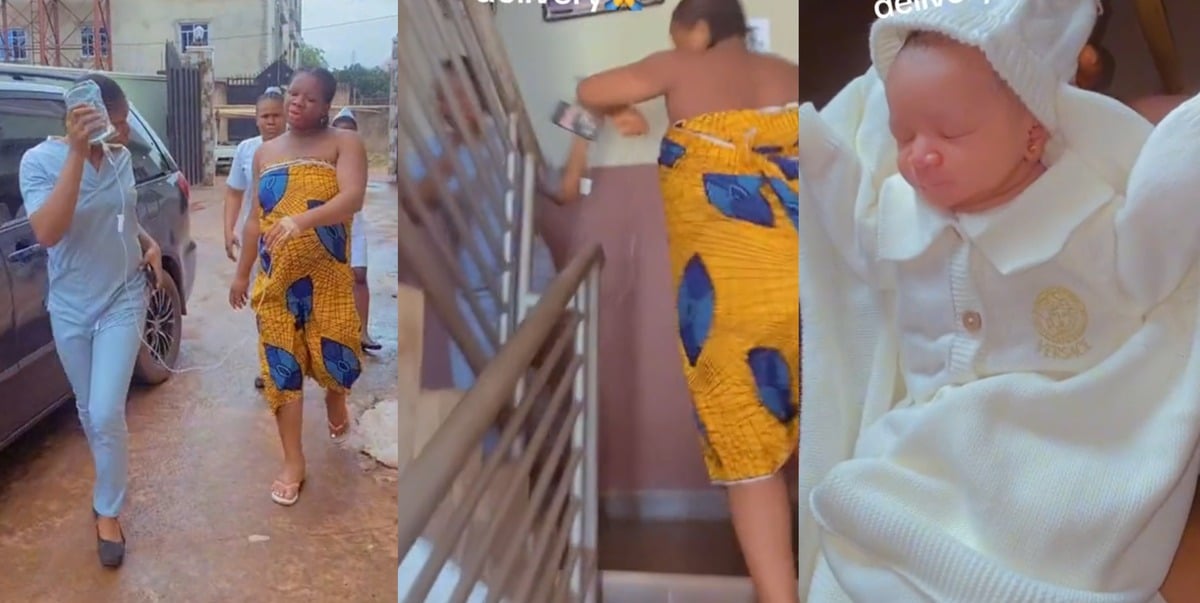 Pregnant Lady Runs Through Hospital Compound And Goes Into Labor
