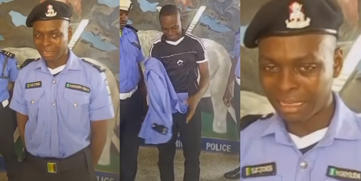 Police officer cries like a 'child' after dismissal from service