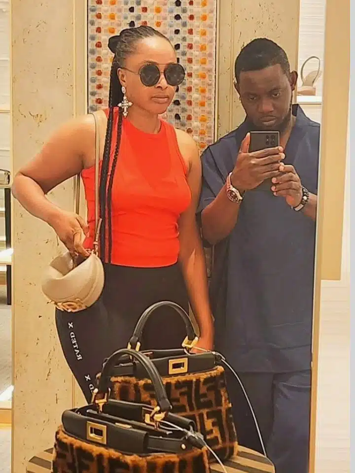 Olu Maintain treats Ayo Makun’s wife, Mabel to shopping spree in ...