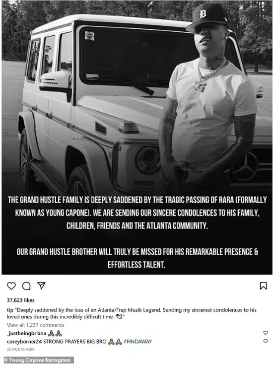 Rapper Young Capone passes away, weeks after mysterious disappearance