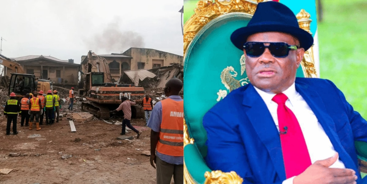 Wike orders arrest of owner of building that collapsed in Abuja