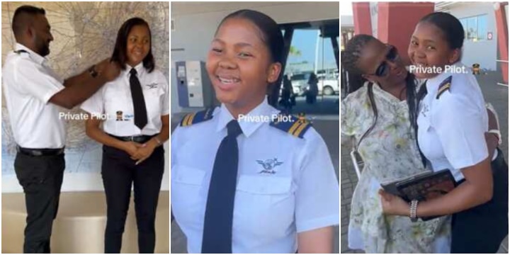 Young lady over the moon as she achieves her dream of becoming a Pilot ...
