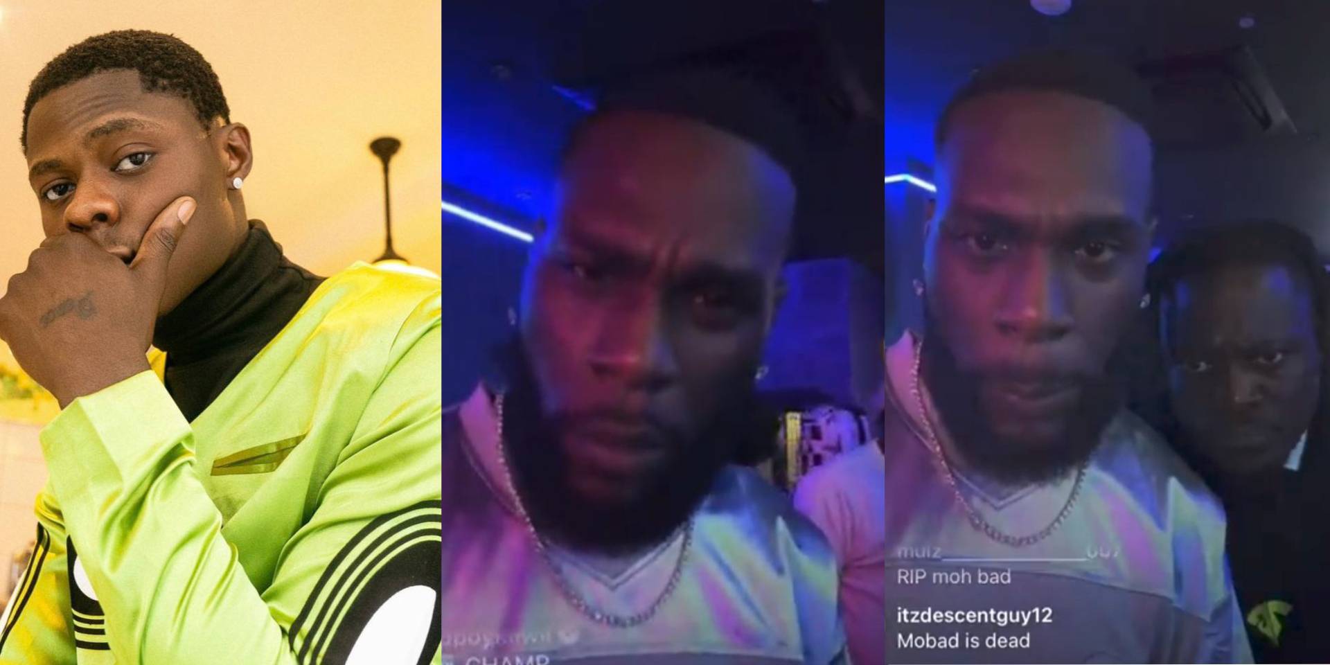 Watch moment Burna Boy found out about Mohbad's death during live IG ...