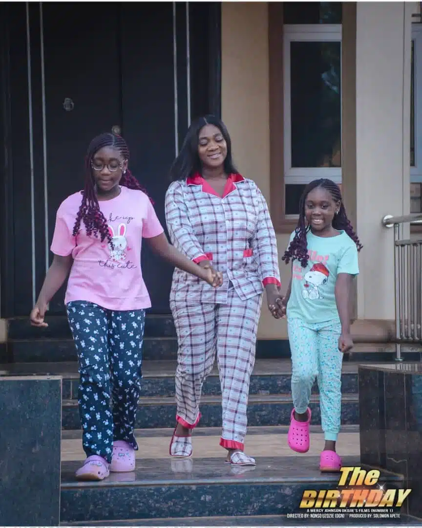 Mercy Johnson and daughters star in comedy movie "The Birthday"