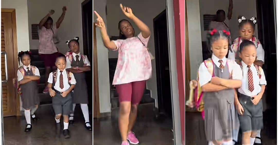E Dey Pain Them Mum Dances Happily As Children Resume School