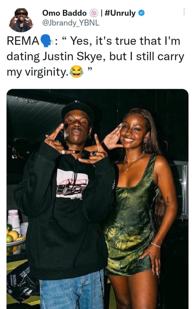 “Yes, I’m dating Justin Skye” - Rema confirms relationship