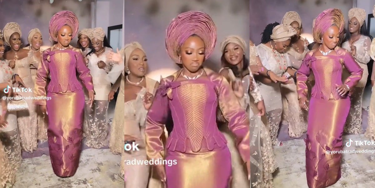 Beautiful bride moves like robot, dances with head on wedding day
