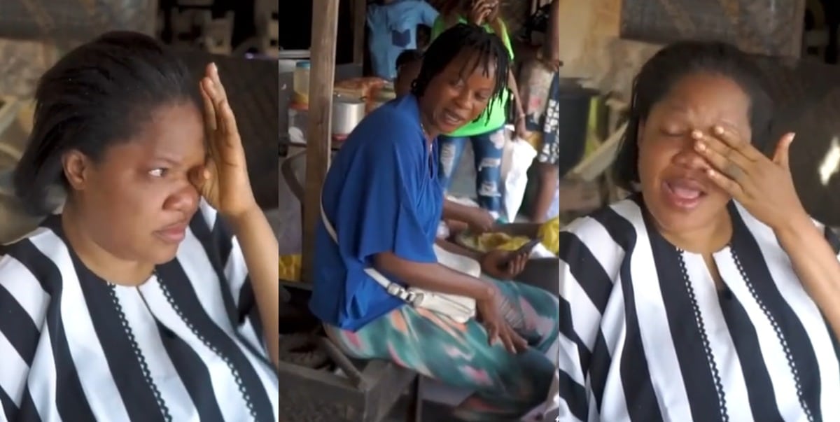 Actress Toyin Abraham meets old schoolmate at movie set