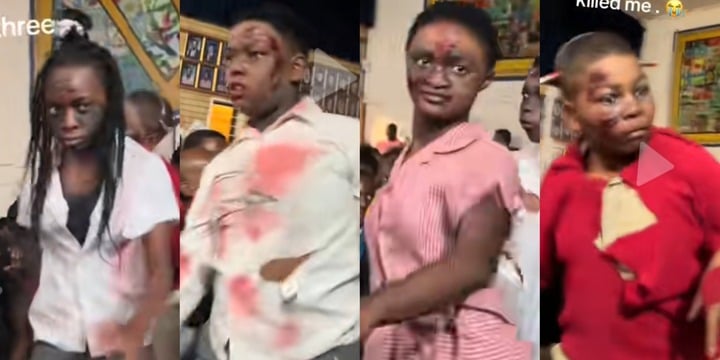 Students recreate zombie characters at school party