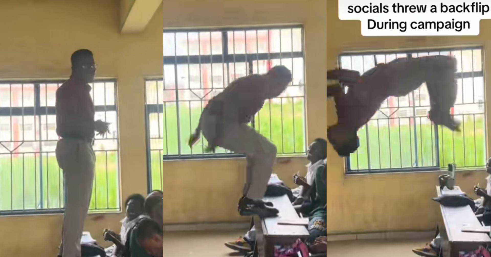 Watch moment SUG aspirant throws smooth backflip during campaign, stuns ...