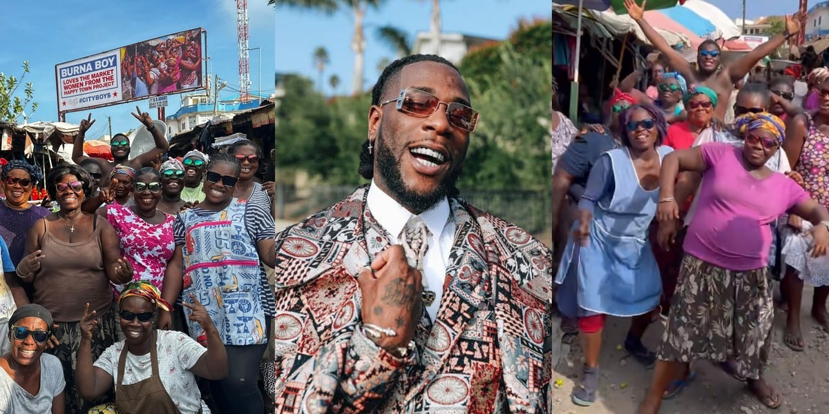 Burna Boy rewards Makola market women in Ghana with billboard