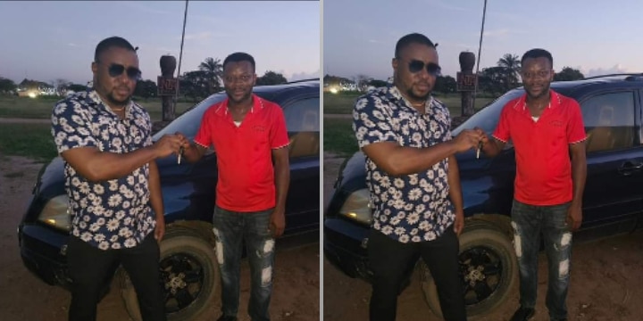 Nigerian Man Surprises His University Classmate With Car After 5 Years